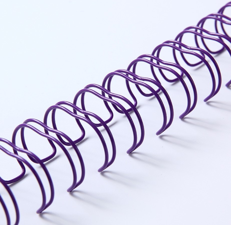 Purple Nylon Coated Twin Ring Wire , 2:1 Book Binding Materials