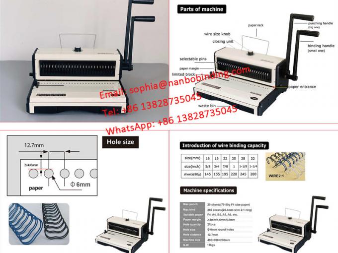 12.7mm Pitch Double Loop Wire Punching Binding Machine